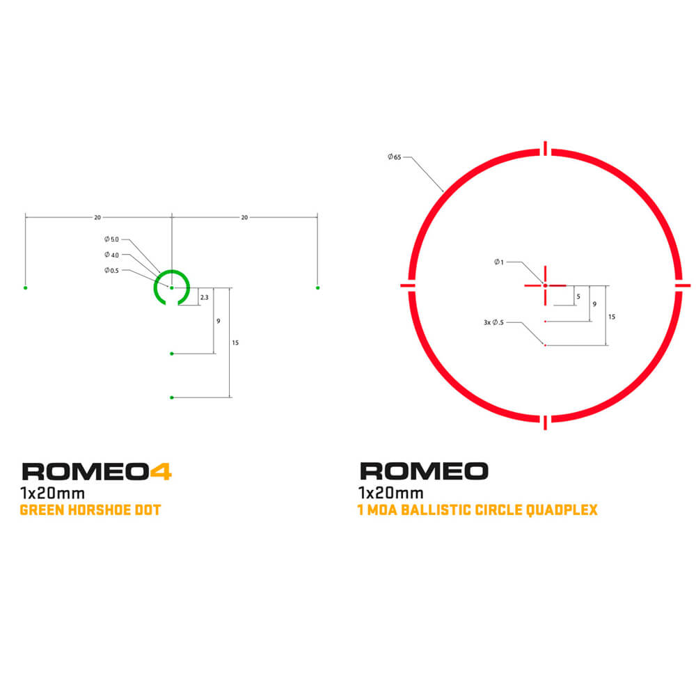 Sig Sauer Romeo 4h Compact Red Dot Sight, 1x20mm, M1913 Rail Interface