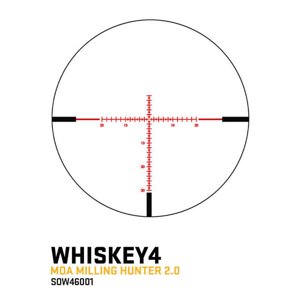 Sig Sauer WHISKEY4 6-24x50mm, MOA Milling Hunter 2.0, 30mm Main Tube,