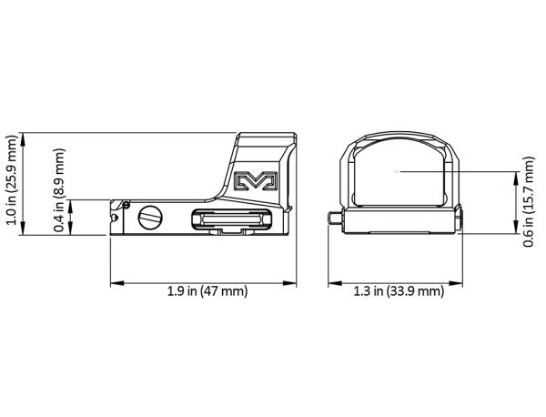 Meprolight MPO-DF Open Emitter Pistol Sight with RMR Footprint 3.5 MOA