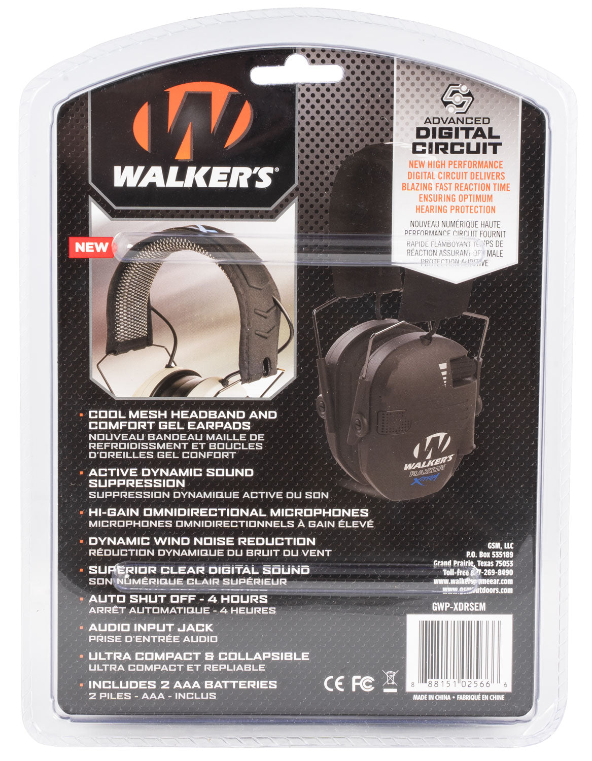 Walkers GWP-XDRSEM XTRM RAZOR DIG MUFF BLK