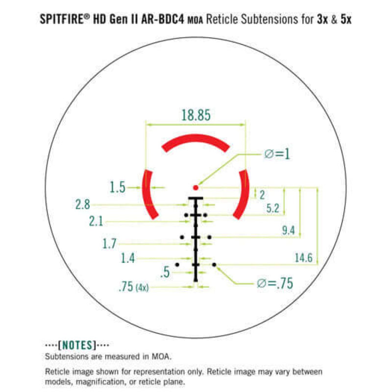 Vortex Optics Spitfire HD Gen II 5x Prism Scope AR-BDC4 Reticle